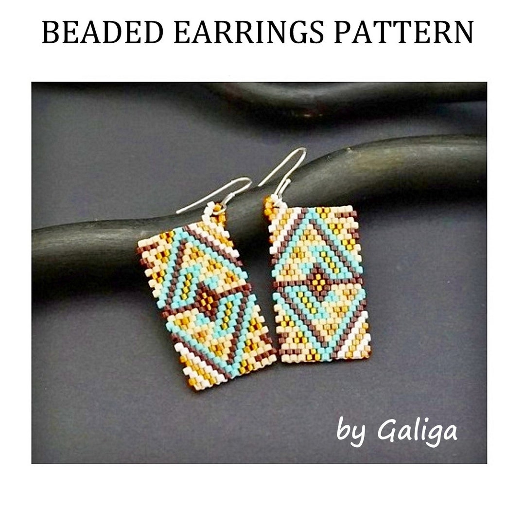 Beaded Earrings Patterns Beading Pattern Geometric Seed Bead - Etsy