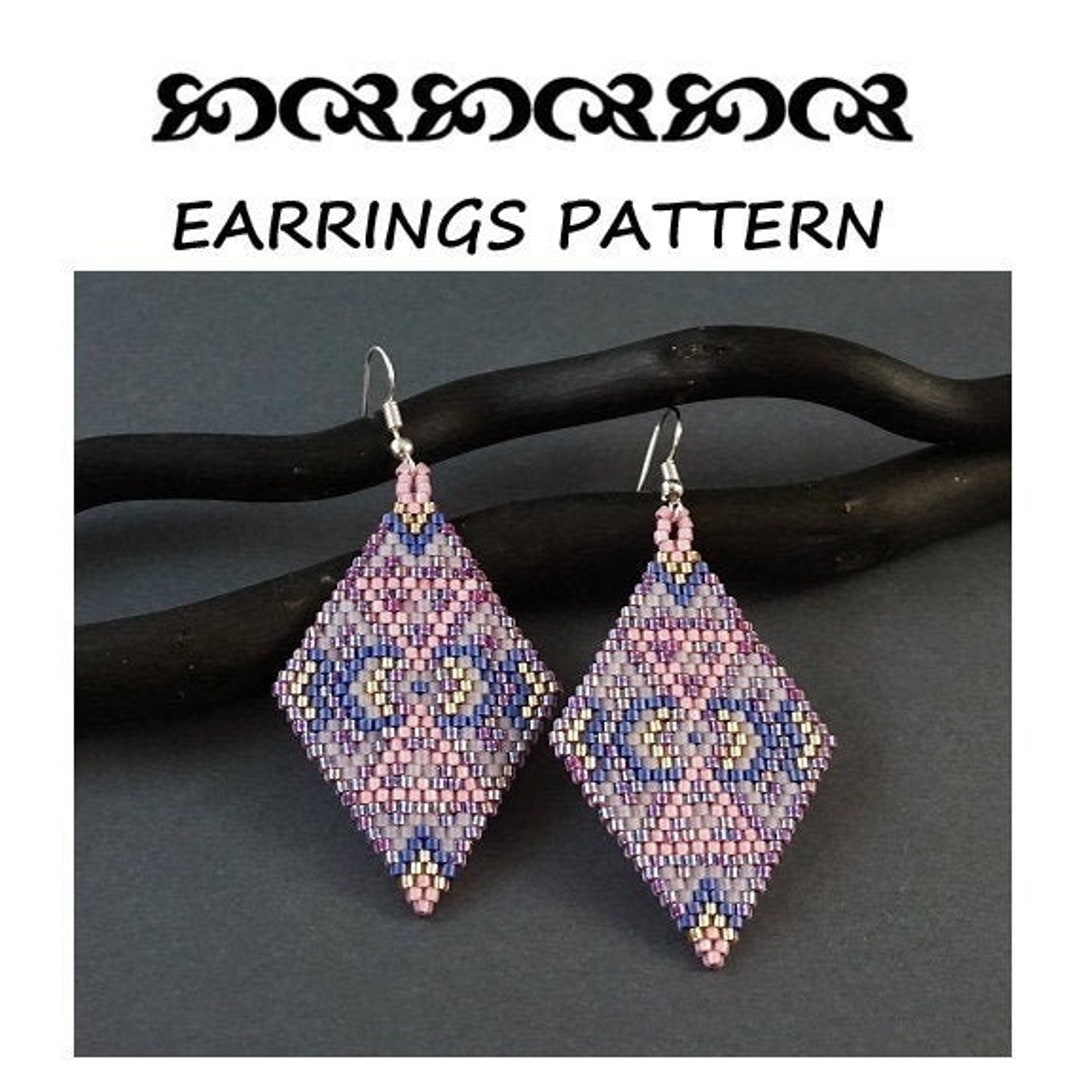 Geometric Beaded Earrings Patterns Beading Pattern Seed Bead - Etsy