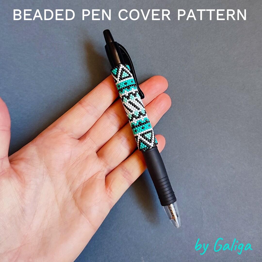 Turquoise Pen Cover Pattern for Beading Peyote Patterns Digital File ...