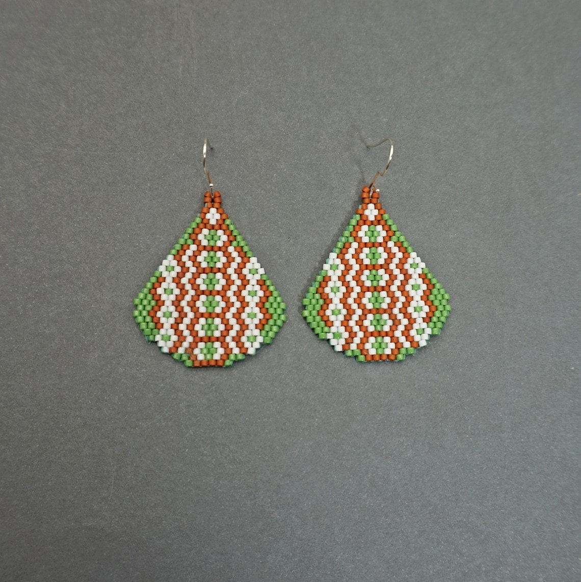 Beaded Earrings Pattern Beading Teardrops Seed Bead Ethnic - Etsy