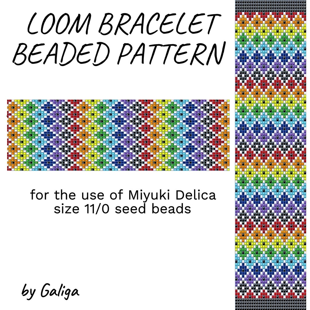 Rainbow Bracelet Pattern Beaded Rainbow Pattern for Beading Pattern Download Friendship Bracelet ...