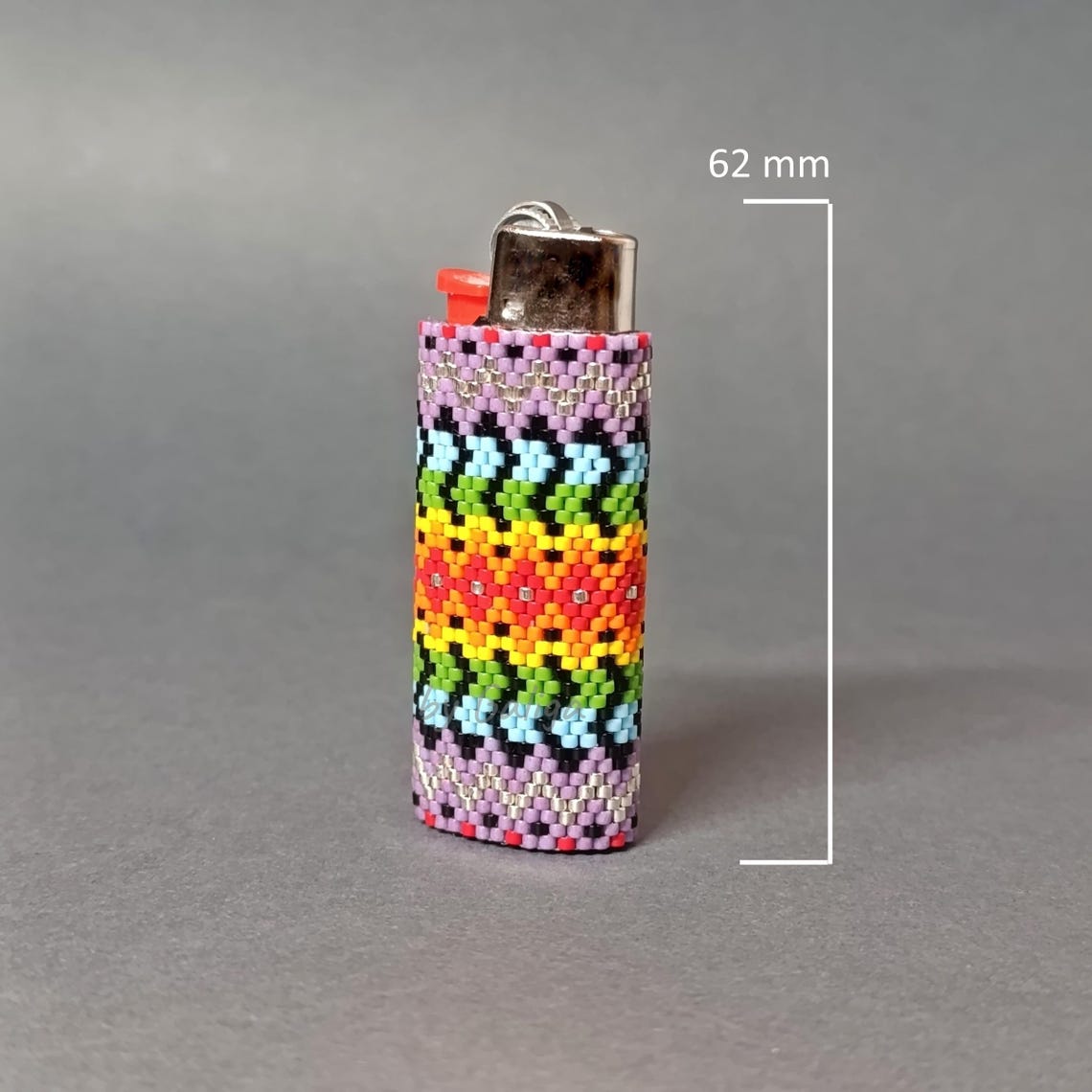 Mini Lighter Cover Beaded Pattern Seed Bead Delica Small Lighter Case ...