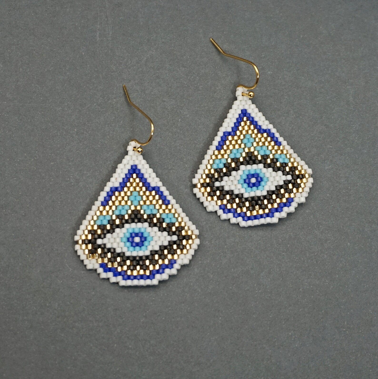 Beaded Earrings Patterns Beading Pattern Evil Eye Seed Bead - Etsy
