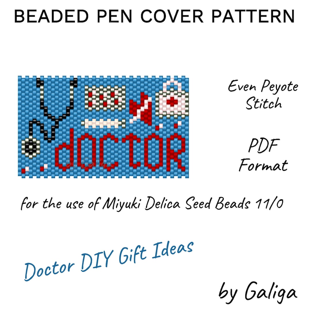 Doctor Pen Cover Pattern Beaded Pen Wrap Seed Bead DIY Pen Sleeve ...