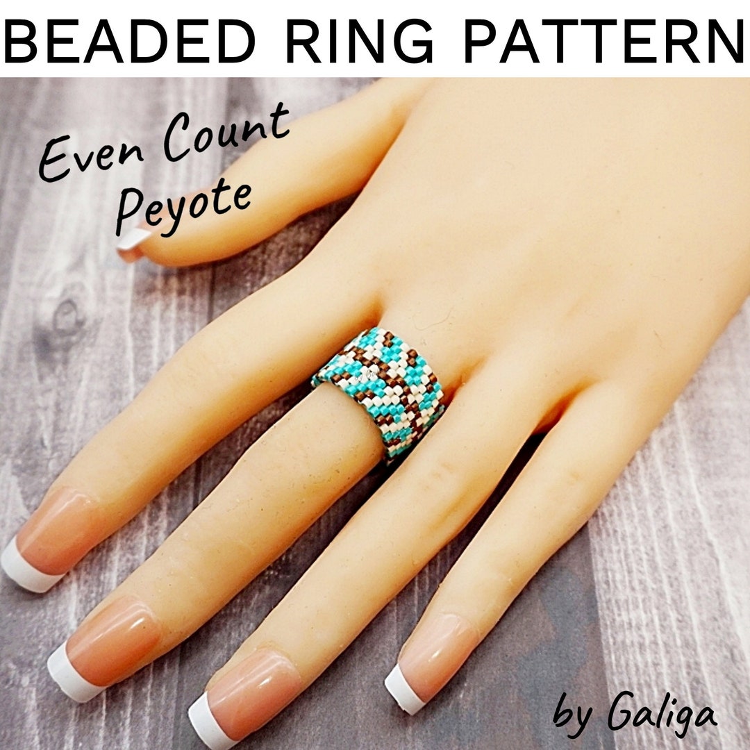 Even Peyote Seed Bead Ring Pattern Beaded Jewelry Making Beading ...
