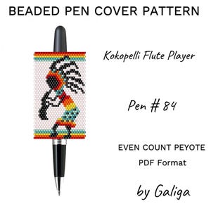 Kokopelli Beaded Pen Wrap Pattern Southwest Native Colors Seed Bead ...
