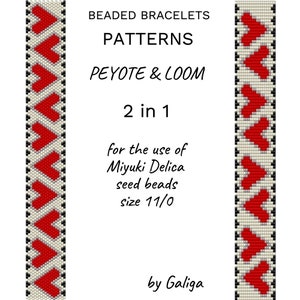 Peyote Pattern Red Heart Pattern Heart Bracelet Pattern Easy Pattern ...