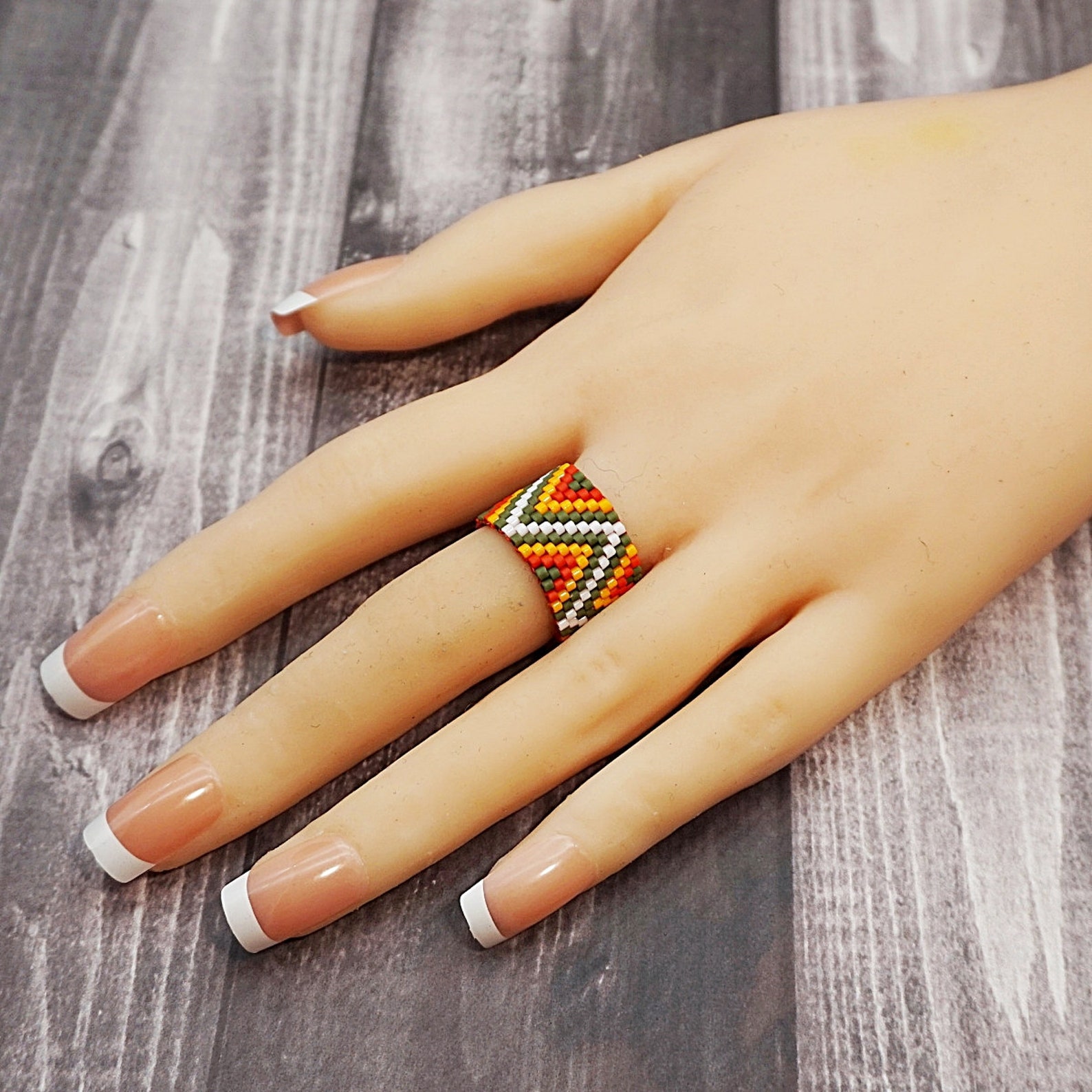 Beaded Ring Pattern Jewelry Making Beading Pattern Chevron Ring Instant ...