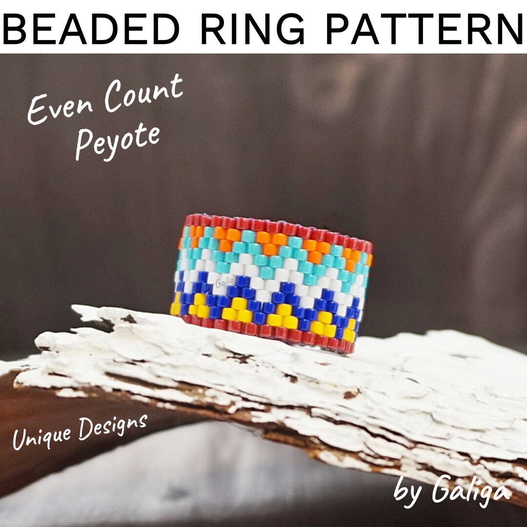 Peyote Ring Pattern Wide Ring Beaded Pattern Download Pdf Pattern Seed ...