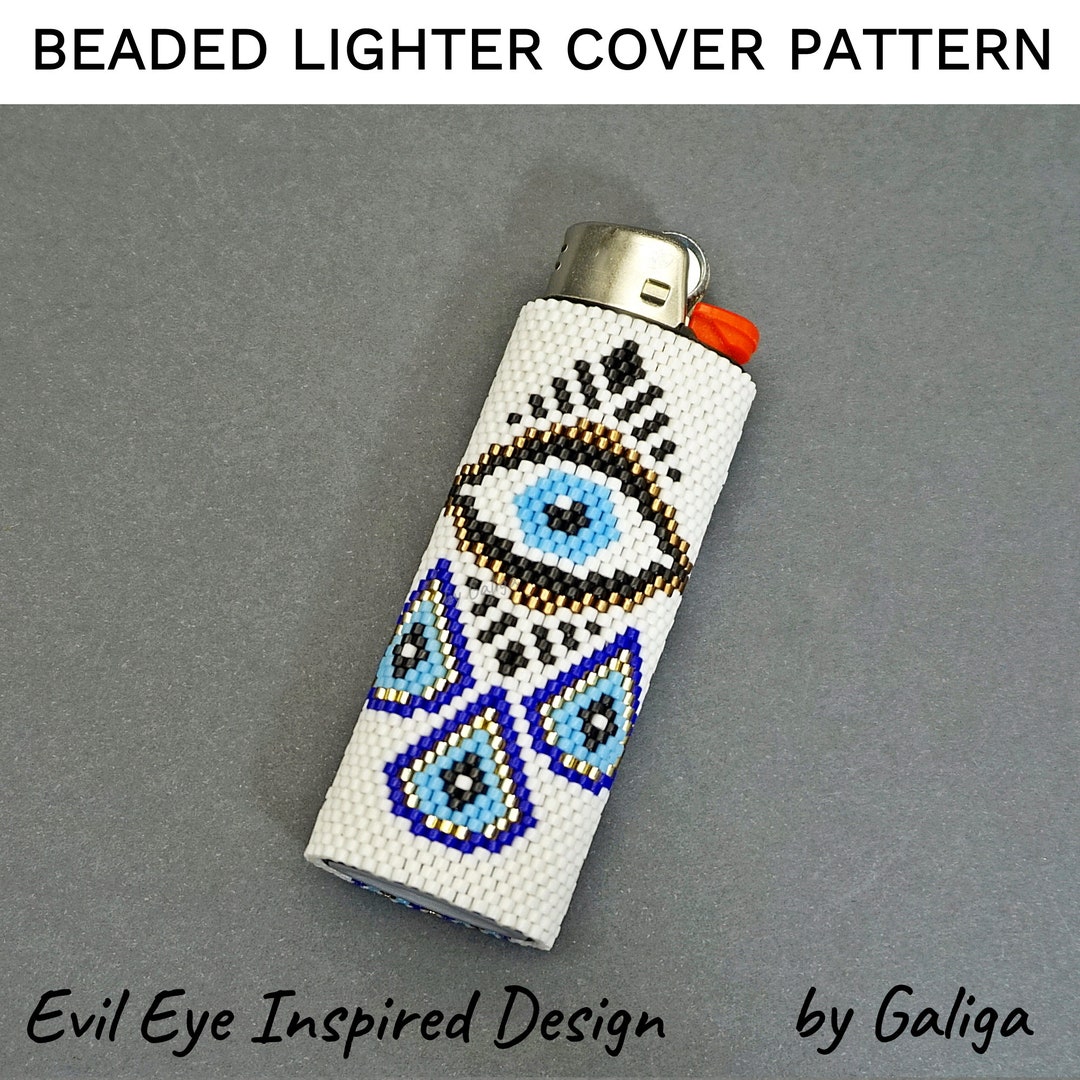 Evil Eye Lighter Cover Pattern Ethnic Lighter Beading Pattern Seed Bead ...