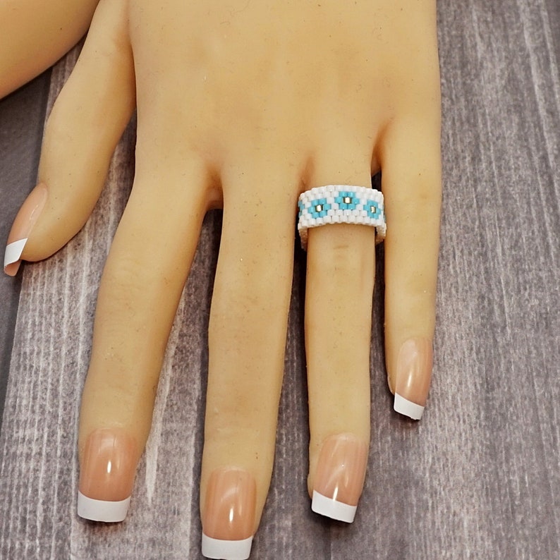 Even Peyote Ring Patterns Flowers 2 in 1 Beadwork Pattern for Beading ...