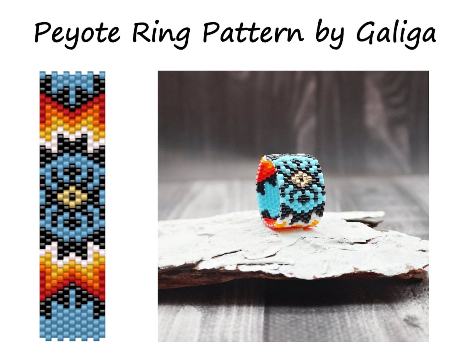 Peyote Ring Pattern for Beading Bead Ring Beaded Patterns - Etsy