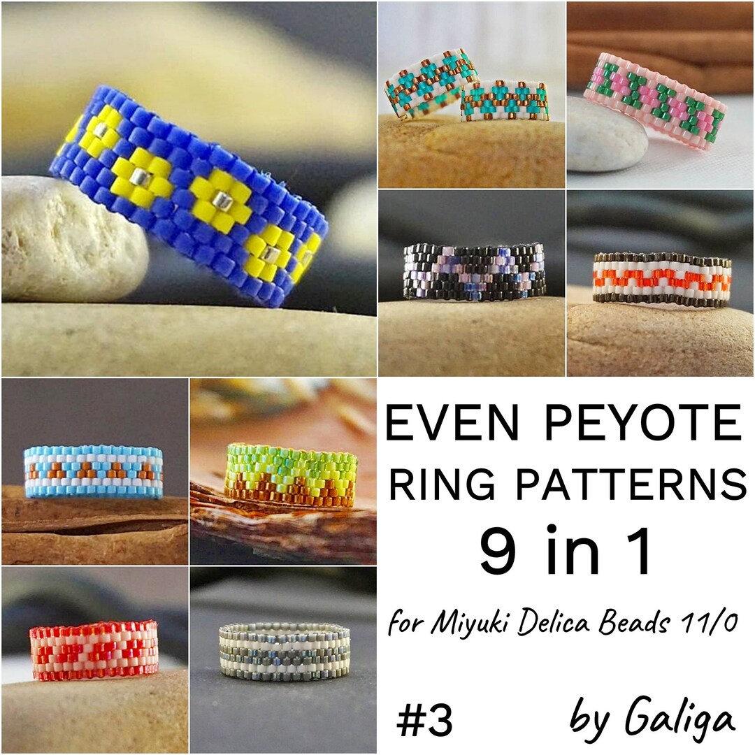 Peyote Ring Patterns PDF Digital Patterns Beading Pattern Even Peyote ...