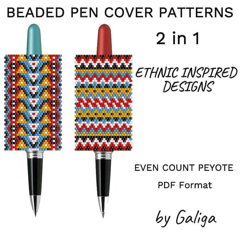 Pen Cover Patterns for Beading Ethnic Ornaments Folk Tribal for Pen ...