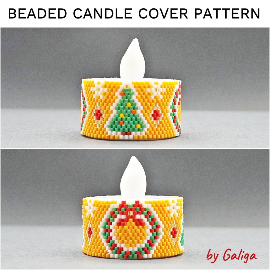Christmas Tree Tea Light Holder Peyote Pattern Xmas Beading Patterns ...