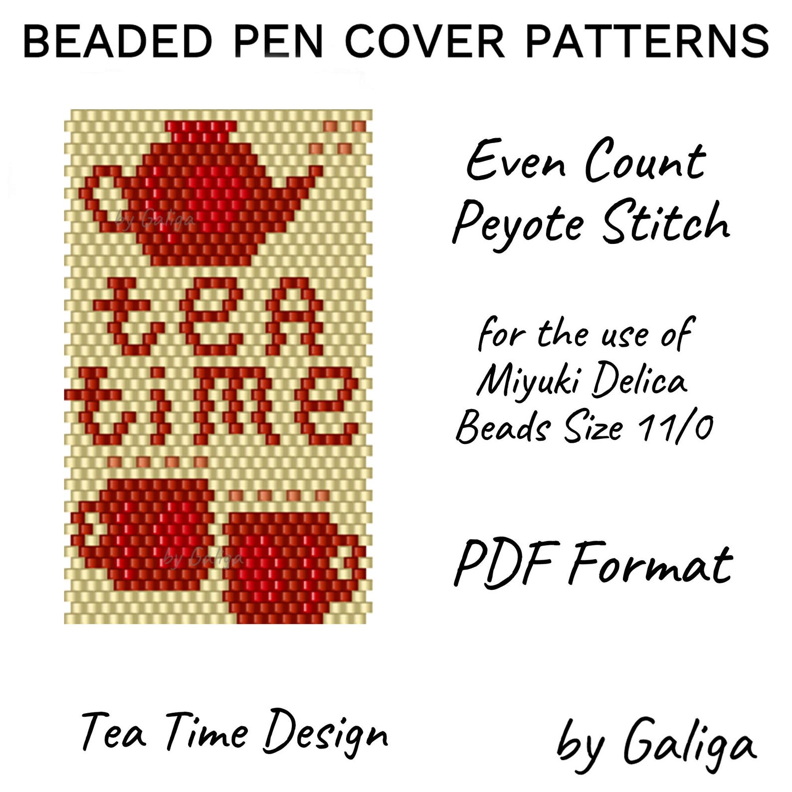 Tea Time Pen Wrap Pattern – Cozy Beading Design With Teapot and Cups ...