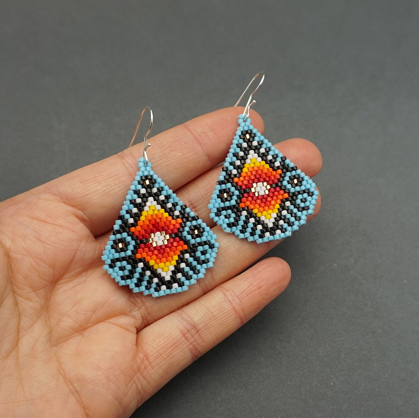 Teardrop Beaded Earrings Pattern Beading Pattern Seed Bead - Etsy