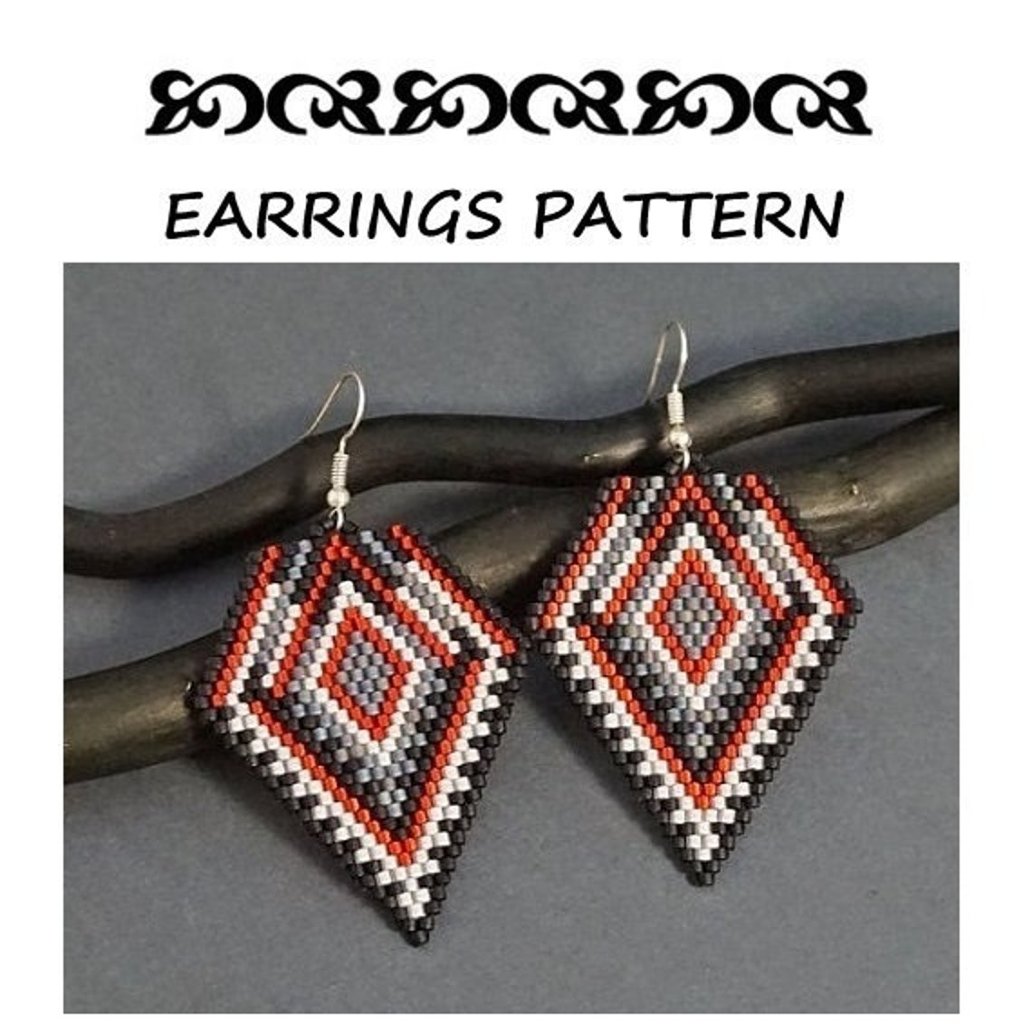Beaded Earrings Patterns Diamond Earrings Beading Pattern Seed - Etsy
