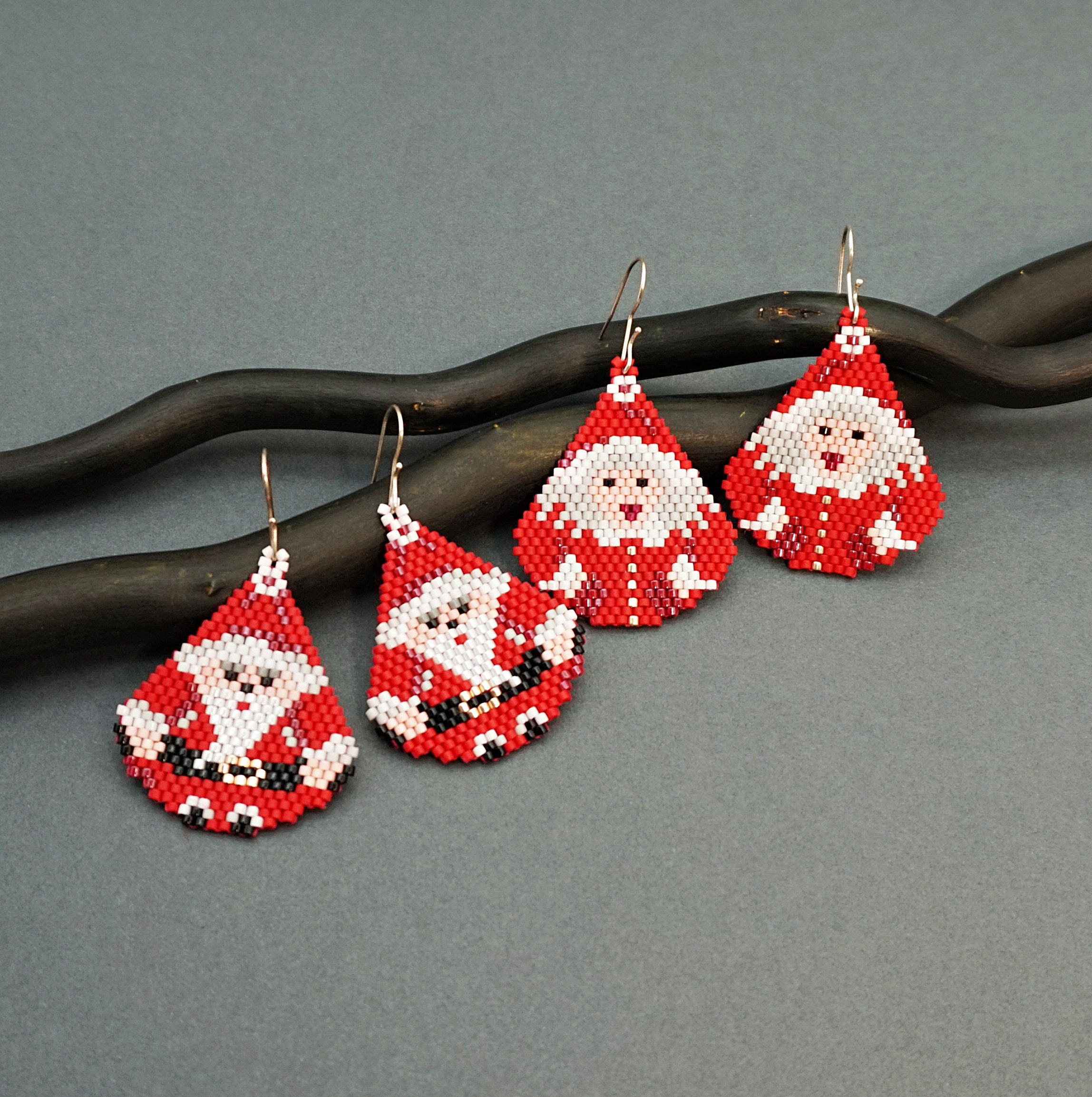 CHRISTMAS EARRINGS Patterns Beading Set of 10 Brick Stitch - Etsy