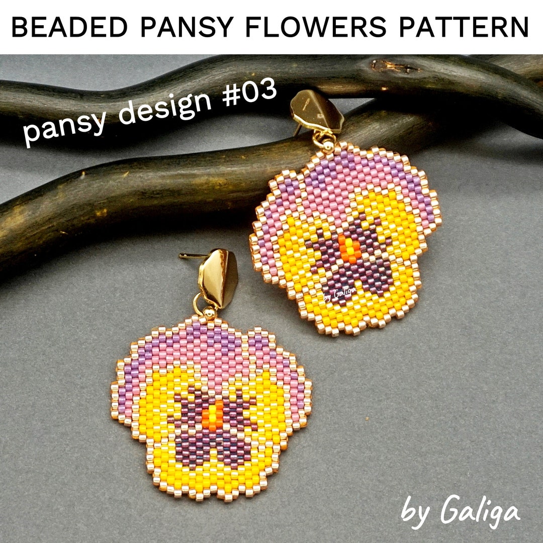 Pansy Patterns for Beading DIY Jewelry Making Beaded Pansies Flowers ...