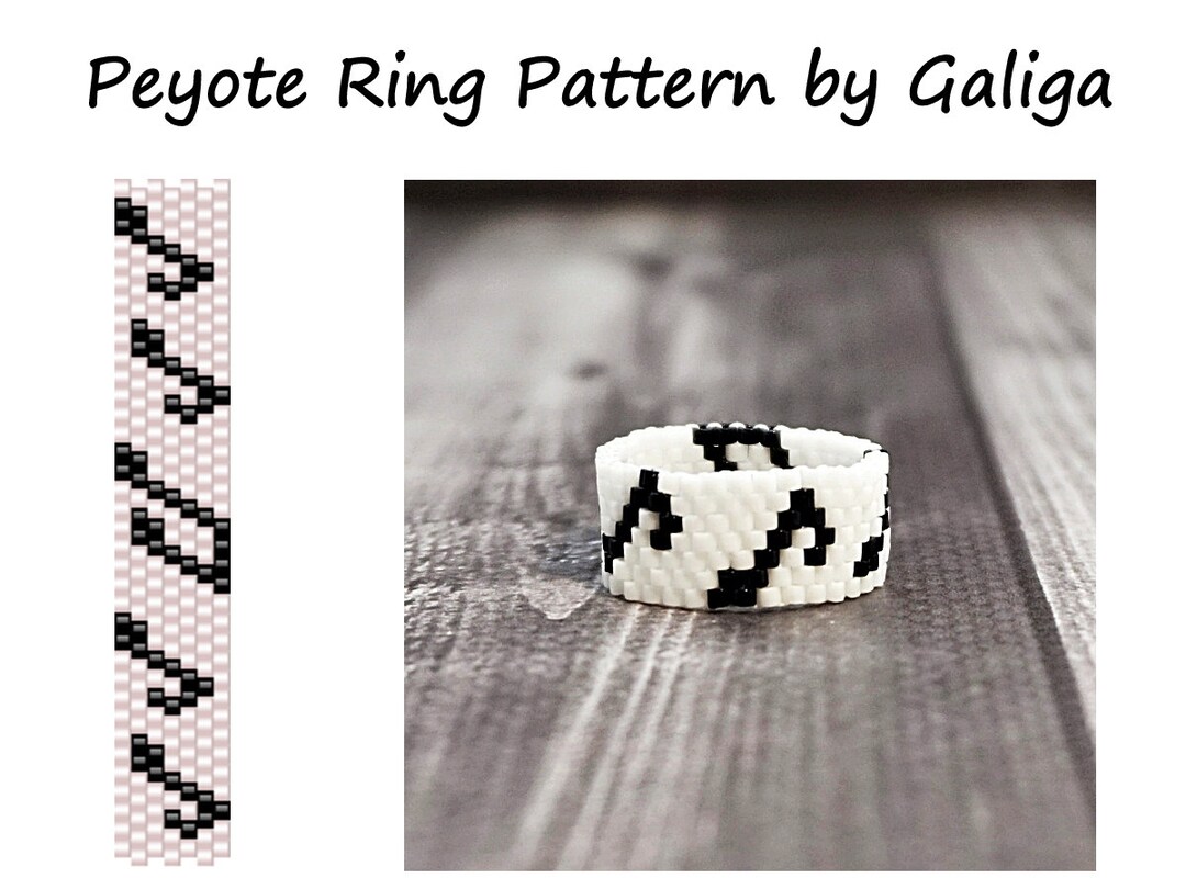 Peyote Ring Pattern Beading Music Notes Ring Boho Beaded - Etsy