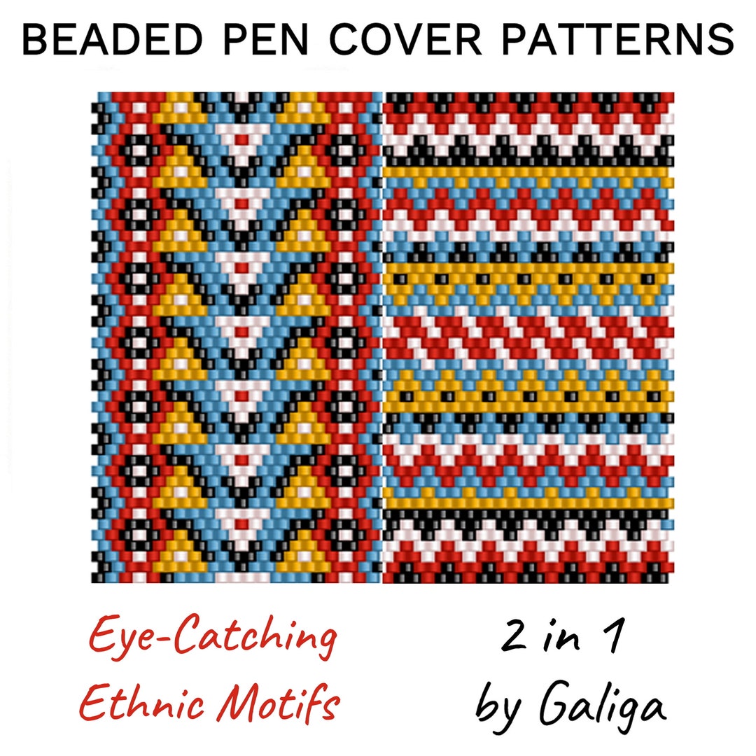 Pen Cover Patterns for Beading Ethnic Ornaments Folk Tribal for Pen ...