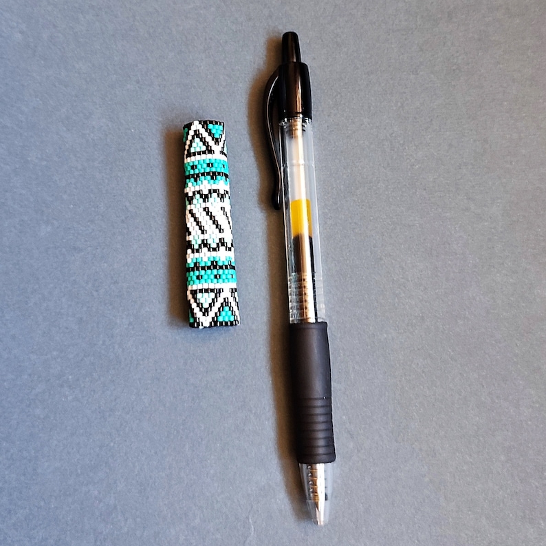 Turquoise Pen Cover Pattern for Beading Peyote Patterns Digital File ...
