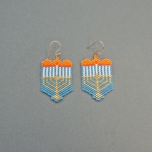 Menorah Earrings Pattern Beading Brick Stitch Jewish Holiday DIY ...