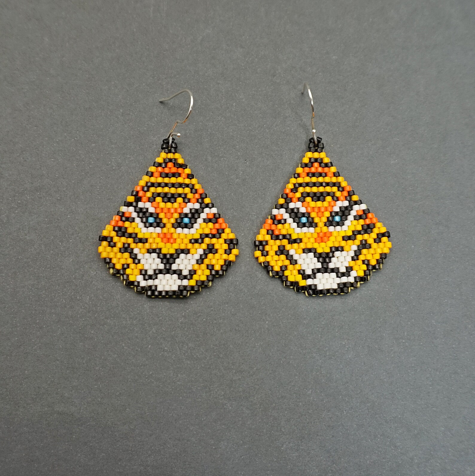 TIGER Beaded Earrings Pattern Teardrop Beading Pattern Seed - Etsy