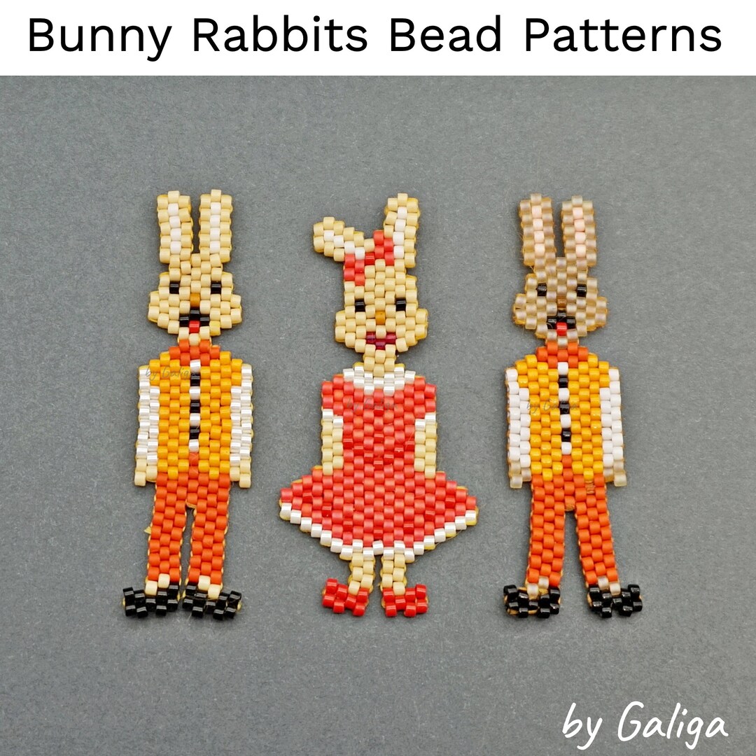 Easter Bunny Beaded Pattern Spring Holiday Beadwork Decorations Home ...