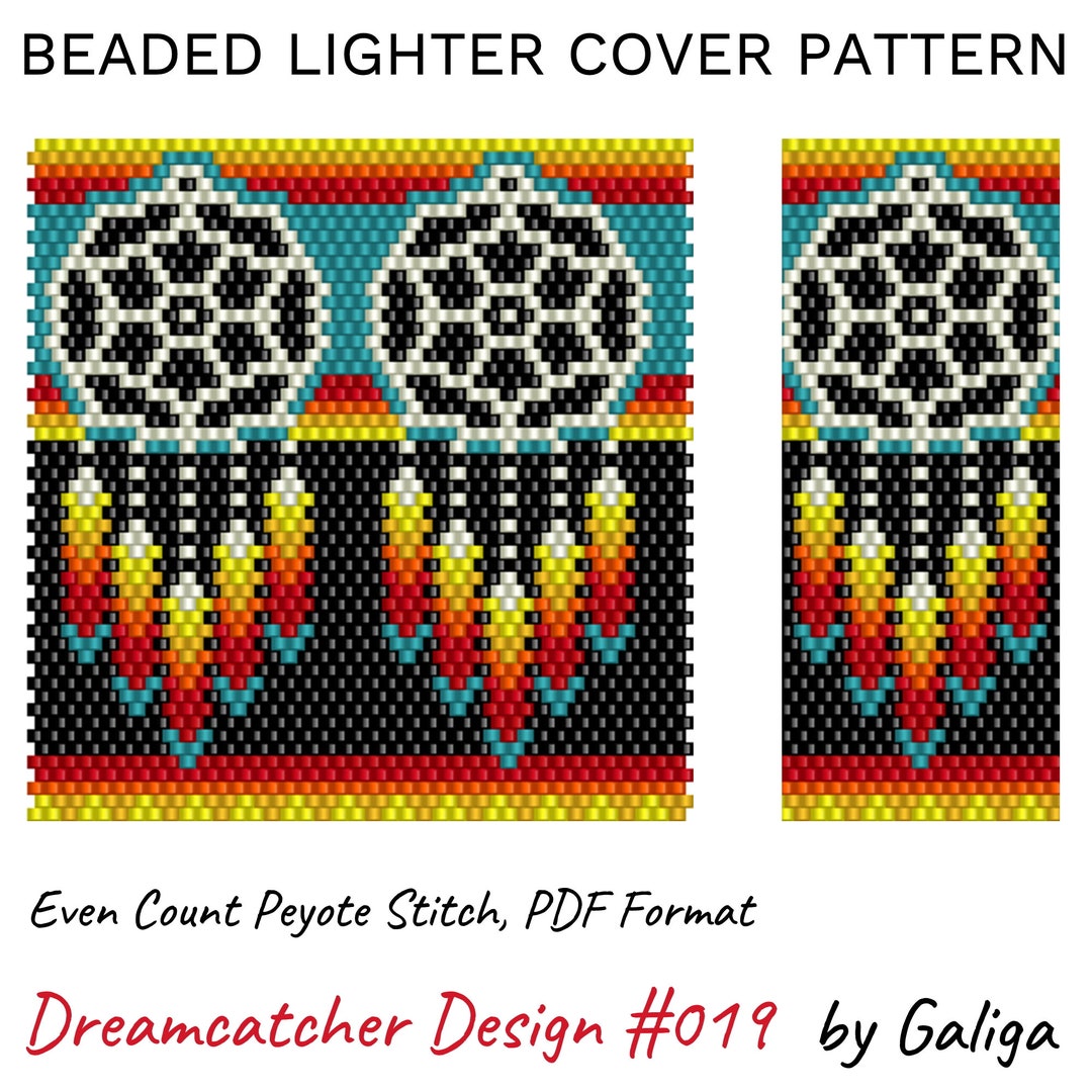 Dreamcatcher Lighter Cover Pattern Seed Bead Accessory Peyote Beadwork ...