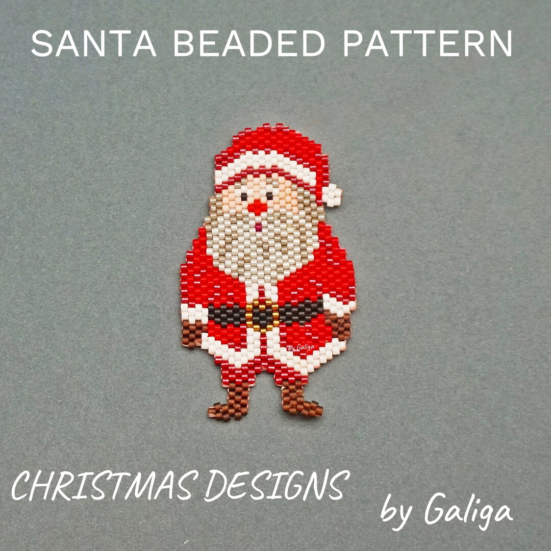Santa Pattern for Beading Christmas Decor Ideas Beaded Pattern DIY ...