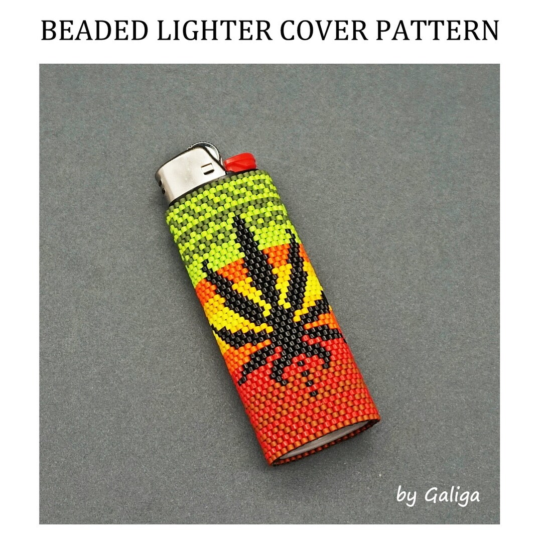 HEMP LEAF Lighter Cover Pattern Lighter Beading Rasta Pattern - Etsy