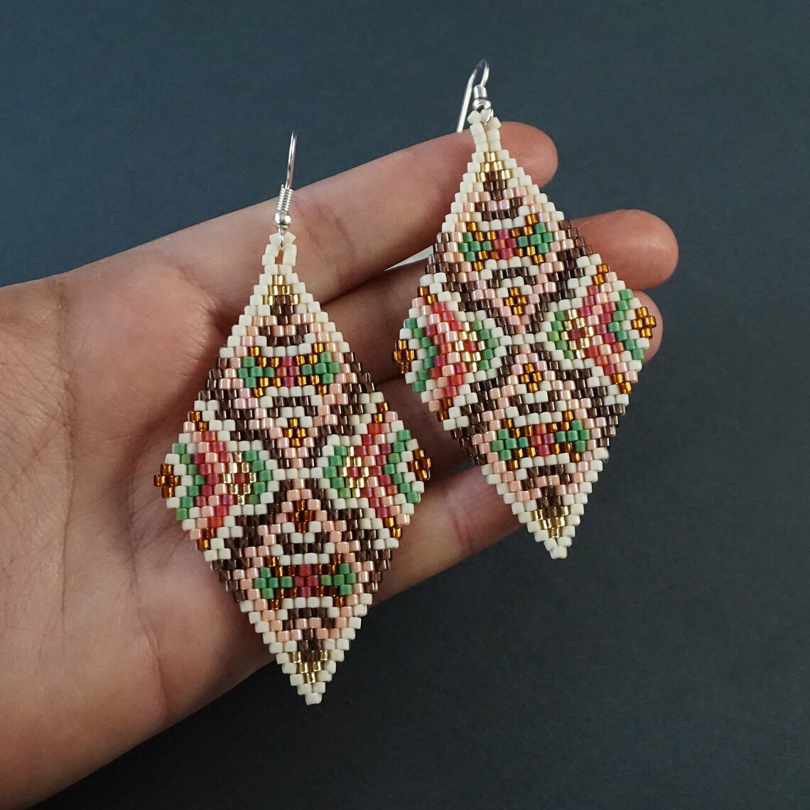Beading Pattern Beaded Earrings Patterns Seed Bead Pattern - Etsy