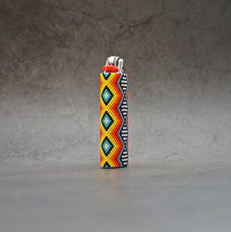 Lighter Cover Beaded Pattern Lighter Designs Ethnic Tribal Style Seed ...