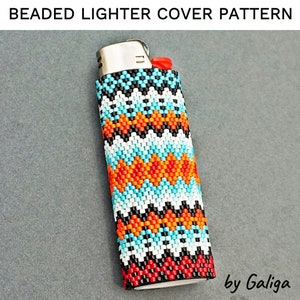 Lighter Case Pattern Ethnic Lighter Cover Beading Pattern Tribal Seed ...