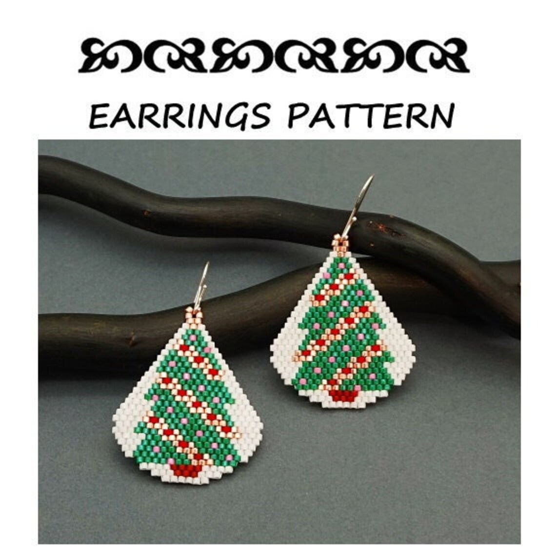 Christmas Tree & Ornaments Beading Pattern Earrings Beaded DIY - Etsy