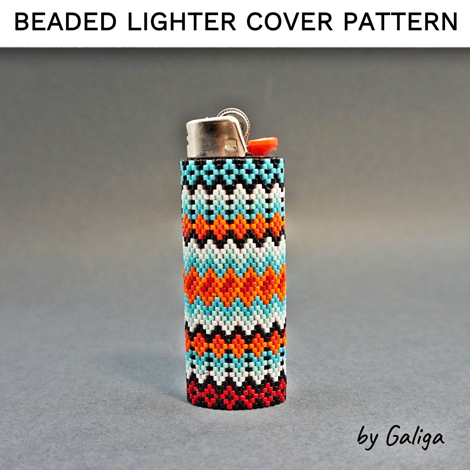 Lighter Case Pattern Ethnic Lighter Cover Beading Pattern Tribal Seed ...