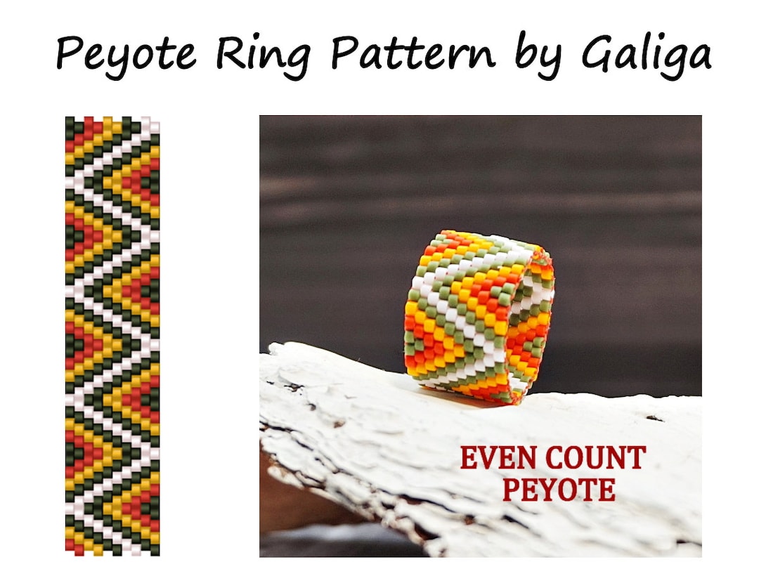 Beaded Ring Pattern Jewelry Making Beading Pattern Chevron Ring Instant ...
