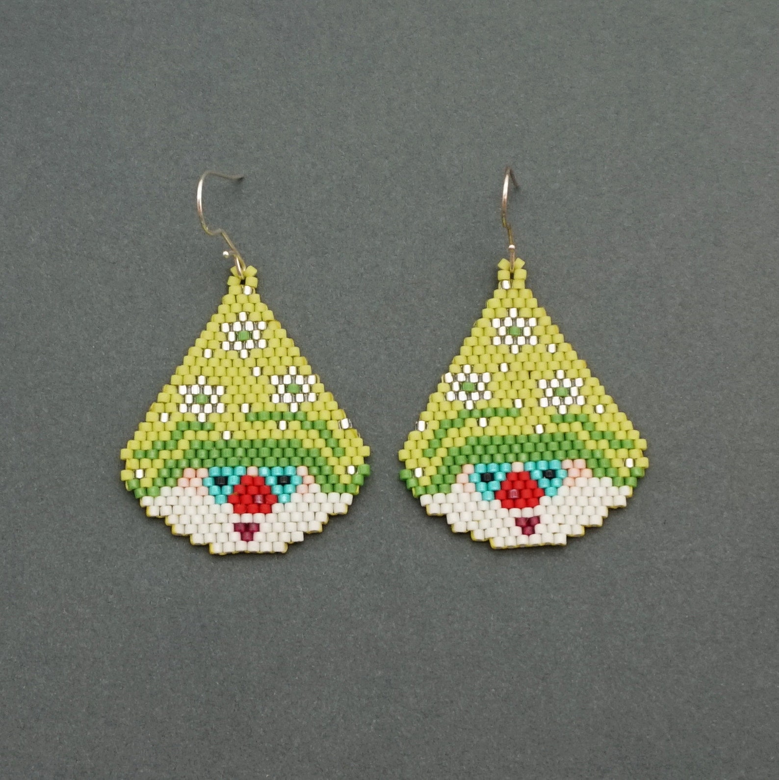 Xmas Seed Bead Earrings Pattern for Beading Christmas Gnome Beaded ...