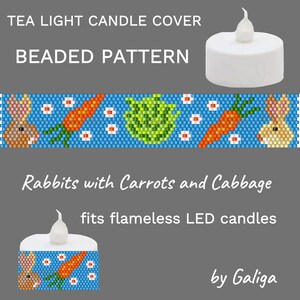 Bunnies With Carrot and Cabbage Beaded Candle Wrap Pattern Spring ...
