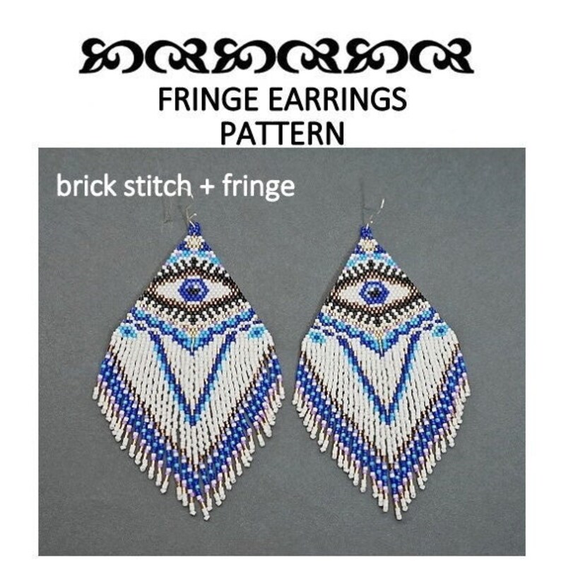 Beaded Earrings Pattern Beading Pattern Beaded Fringe - Etsy