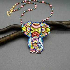 Elephant Pattern for Beaded Crafts Seed Bead Necklace DIY Brooch ...
