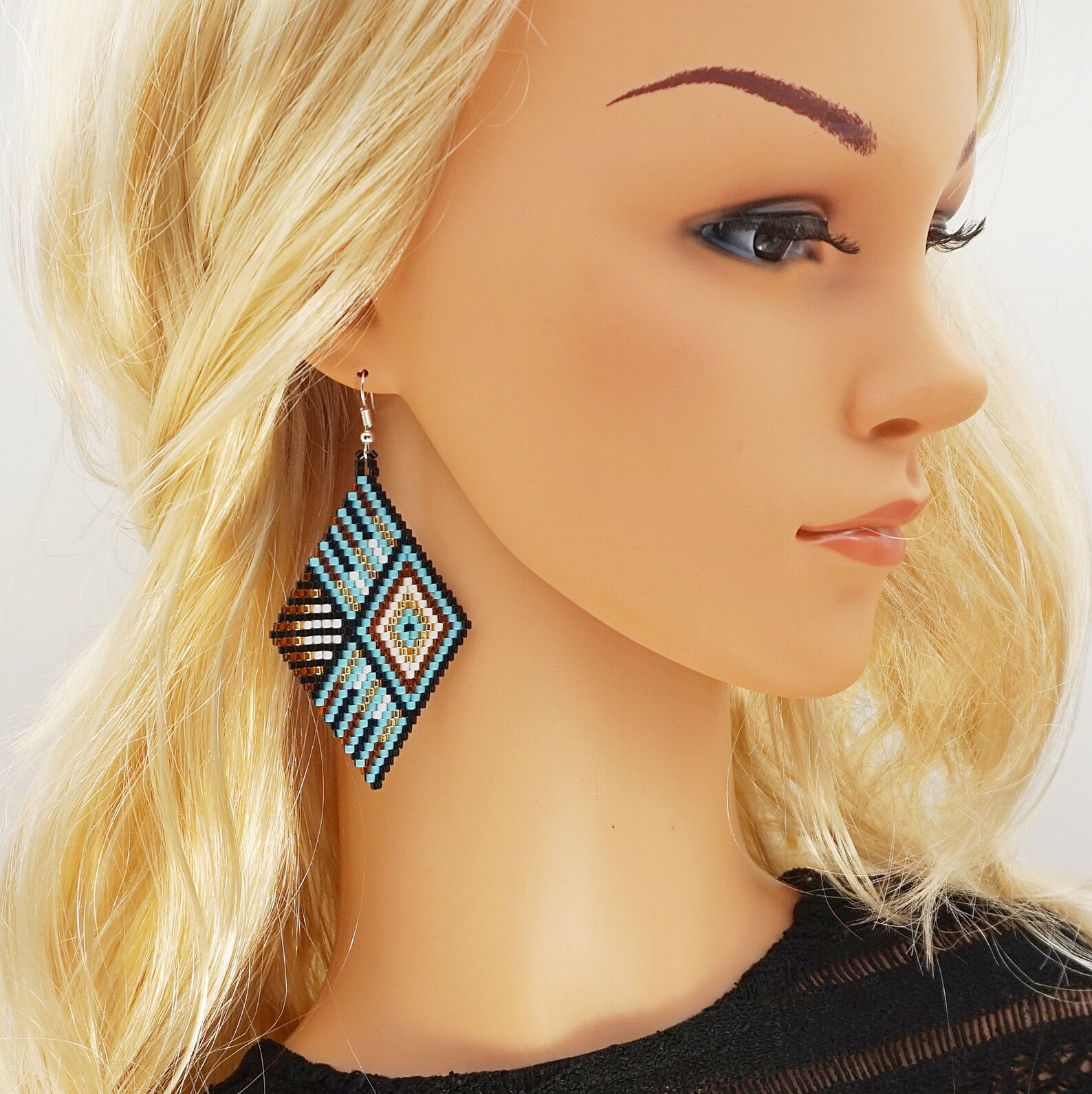 Beaded Earrings Patterns, Beading Pattern, Seed Bead Pattern, Jewelry ...