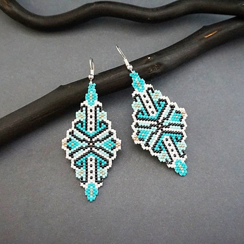 Bead Earrings Patterns Set of 3 Ethnic Style Inspired Designs for ...