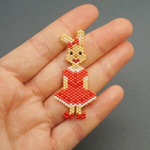 Easter Bunny Beaded Pattern Spring Holiday Beadwork Decorations Home ...