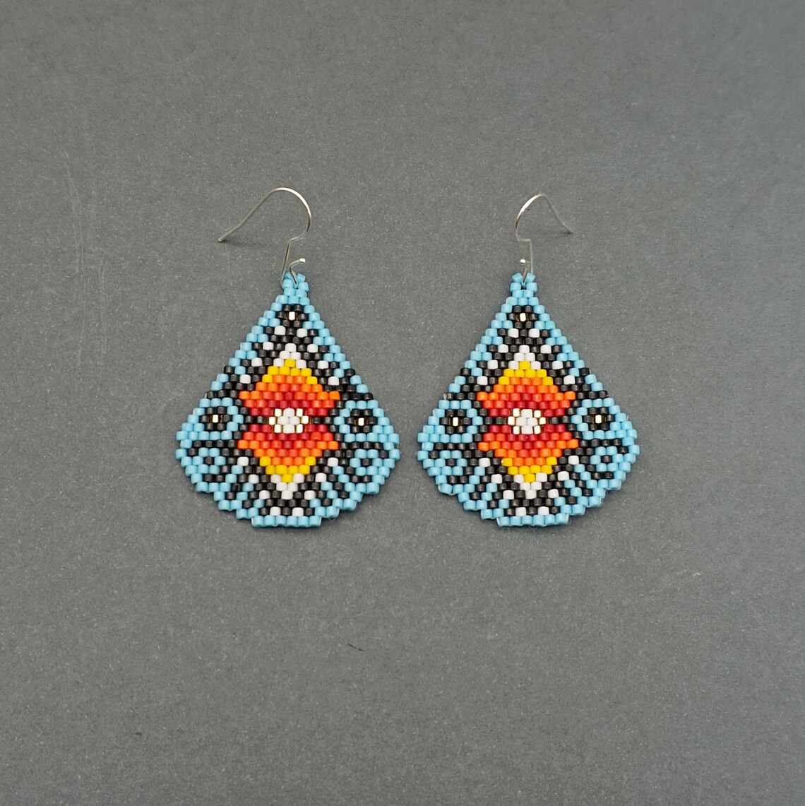 Teardrop Beaded Earrings Pattern Beading Pattern Seed Bead - Etsy