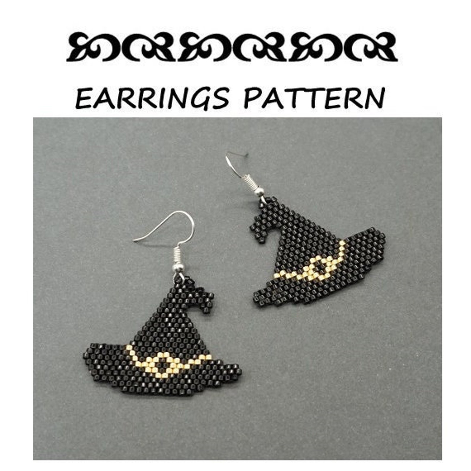 HALLOWEEN Patterns WITCH HAT Beaded Earrings Pattern Wizard - Etsy