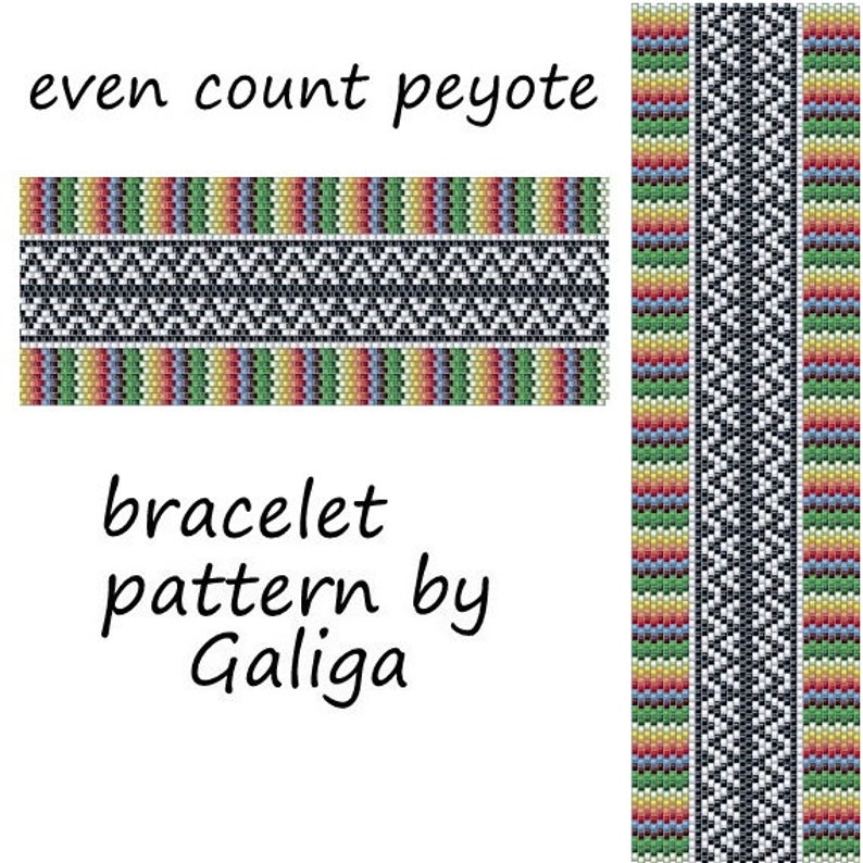 Peyote Pattern Even Count Peyote Bracelet Beaded Pattern - Etsy