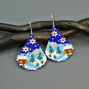 CHRISTMAS EARRINGS Patterns Beading Set of 10 Brick Stitch Xmas ...